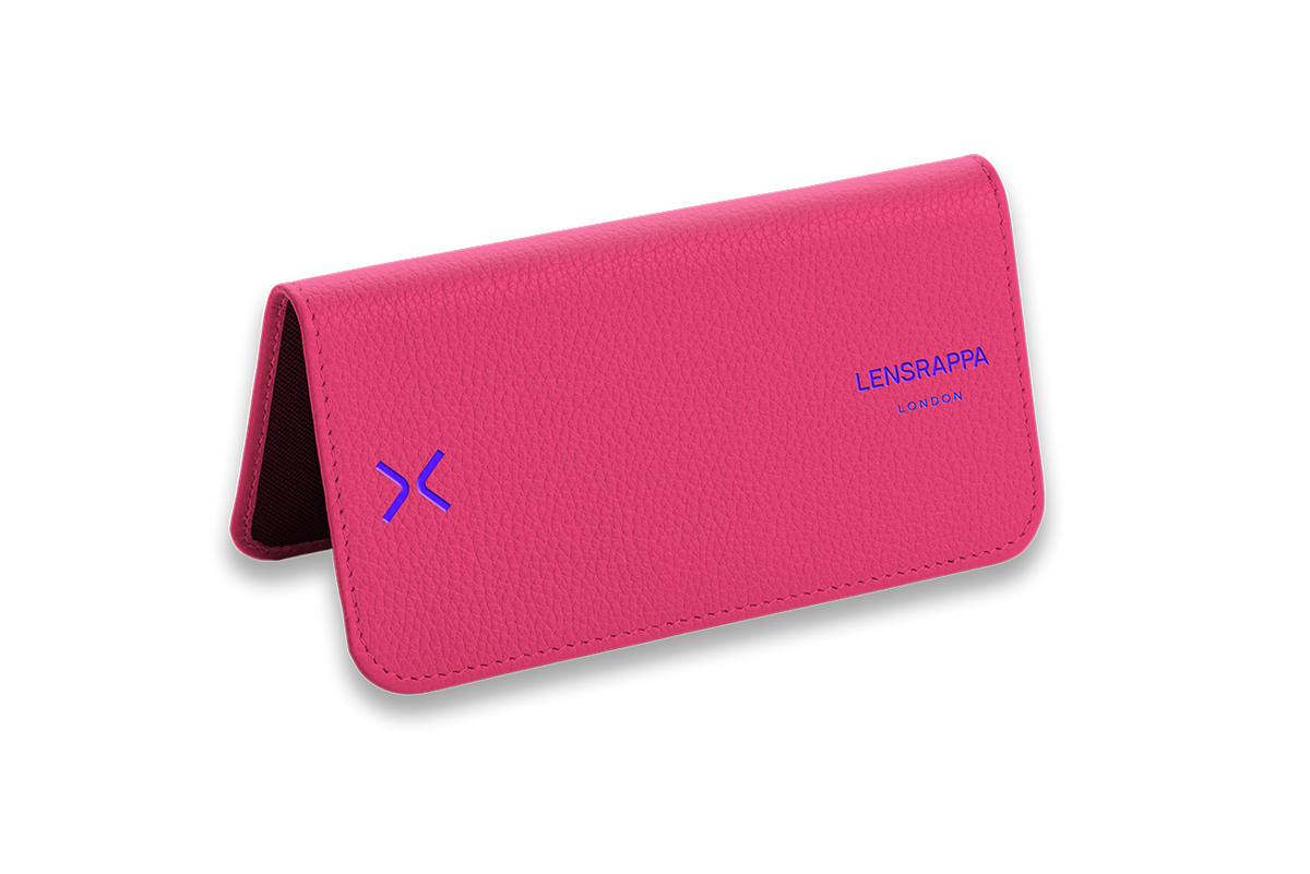 Raspberry Pink Luxury Slim Leather Glasses Wrap | Lensrappa